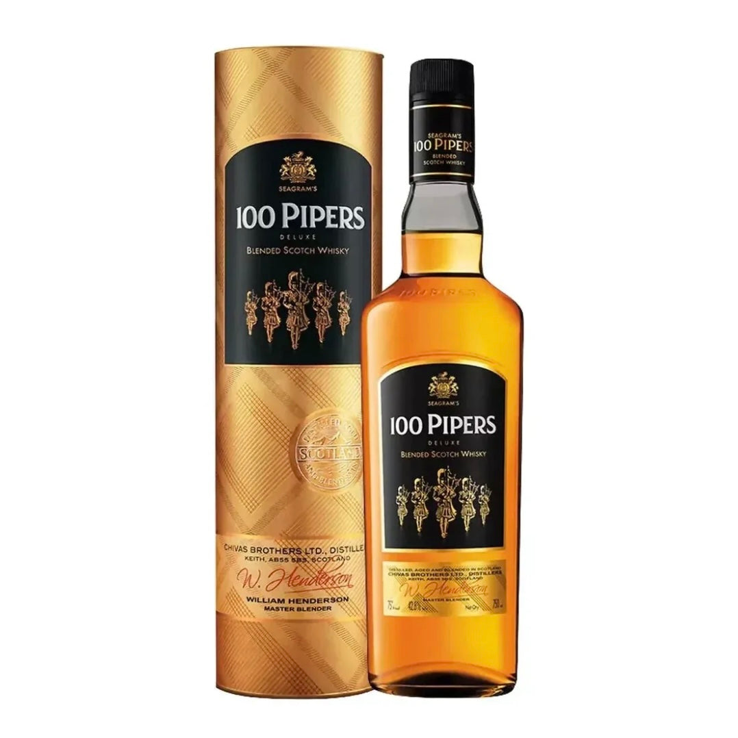100 Pipers Deluxe Blended Scotch Whisky 750ml – Bains Liquor