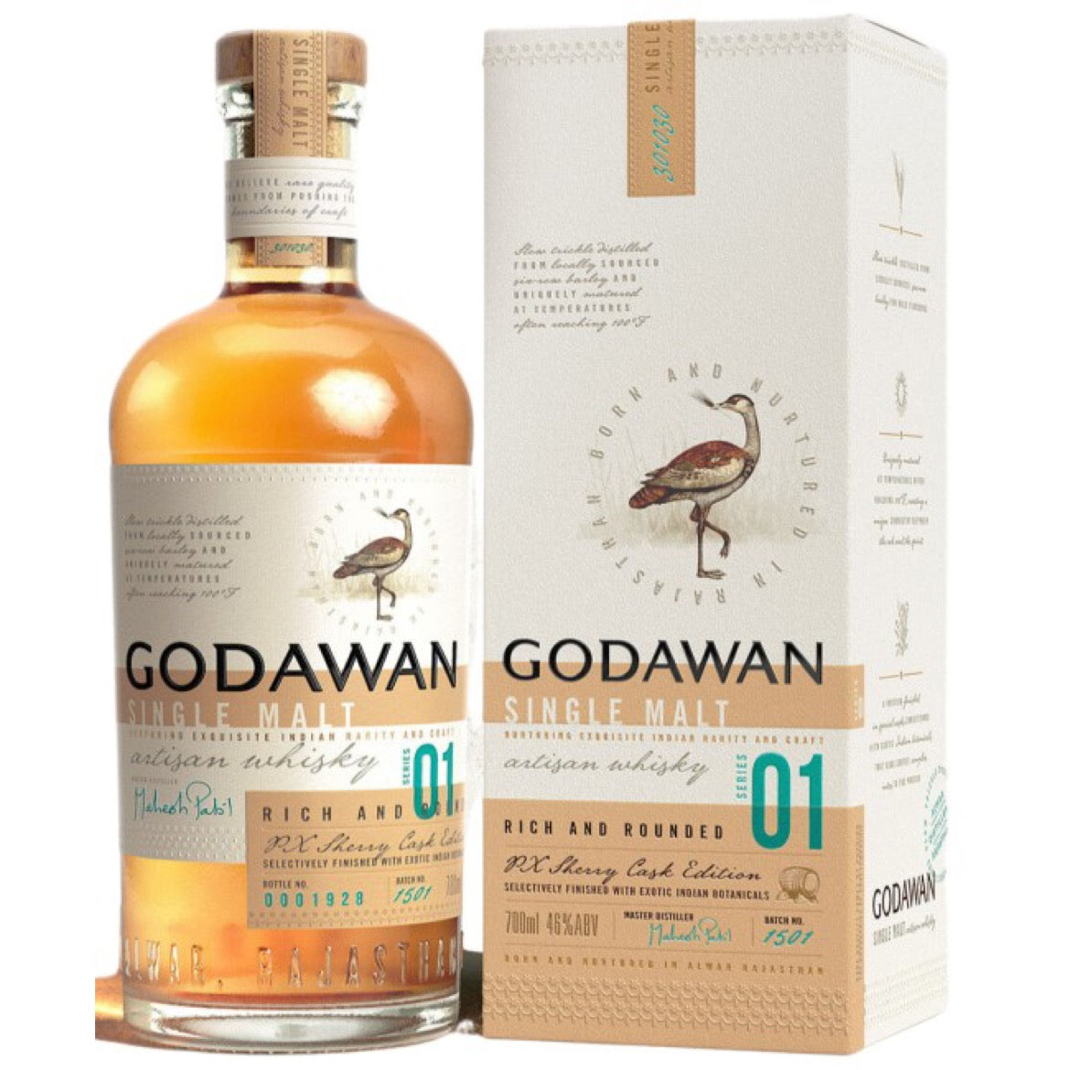 Godawan Indian Single Malt Whisky Series 01 700ml – Bains Liquor
