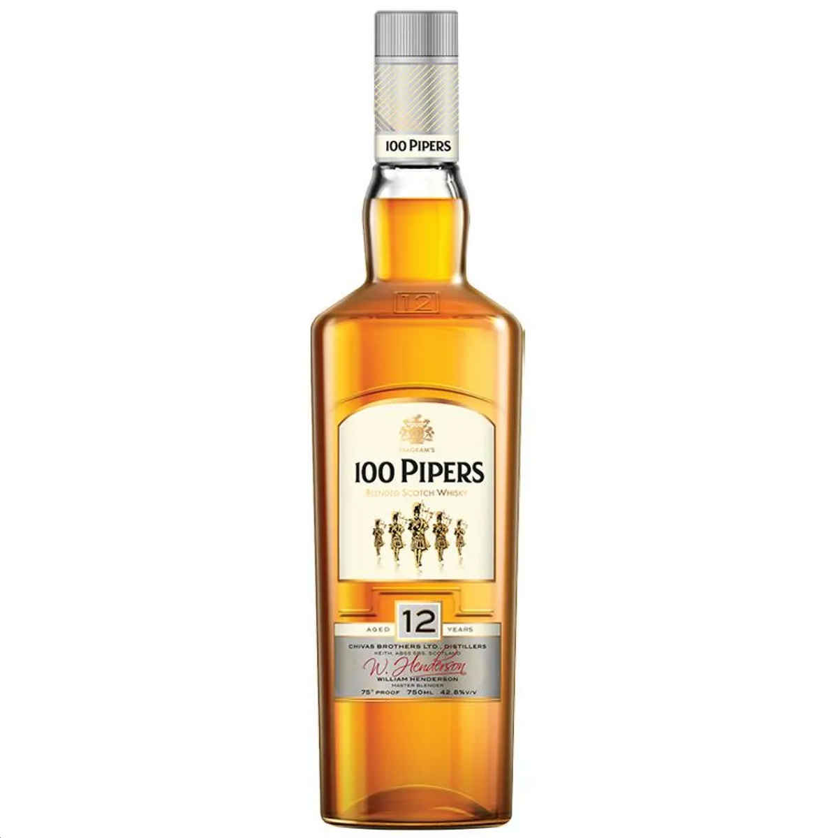 100 Pipers Blended Scotch Whisky 12 years 750ml – Bains Liquor